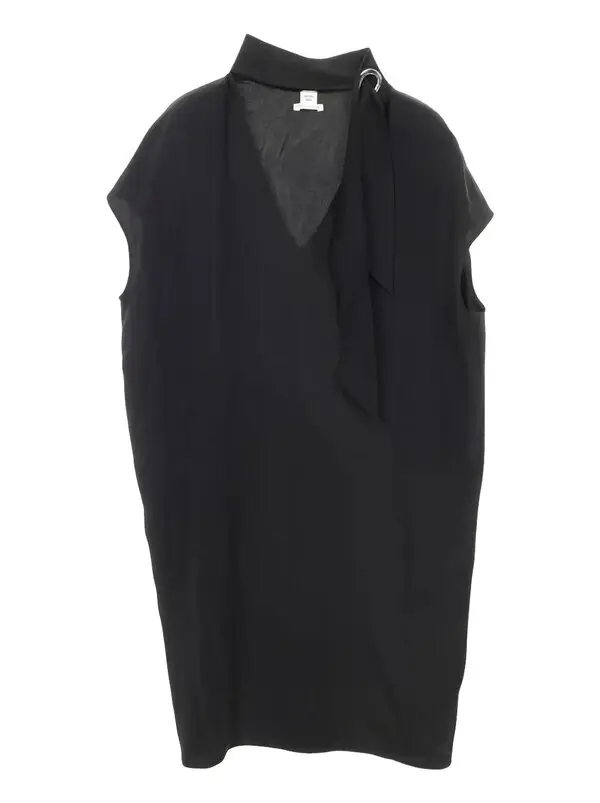 Hermès Silk Tie-neck Blouse - Black