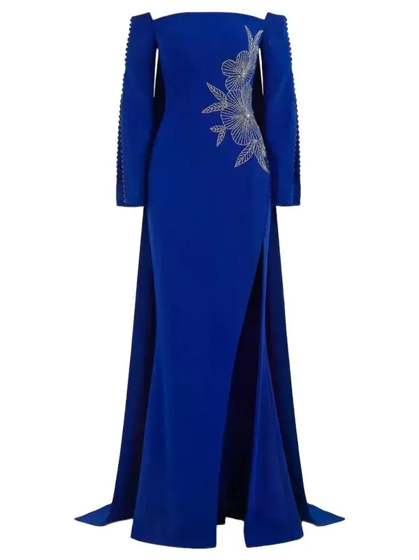 GATTINOLLI BY MARWAN Gattinoli Marwan Floral Embroidered Gown Dress - Blue