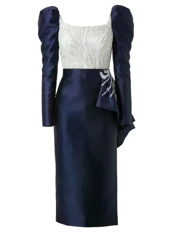 GATTINOLLI BY MARWAN Beaded Midi Dress - Blue