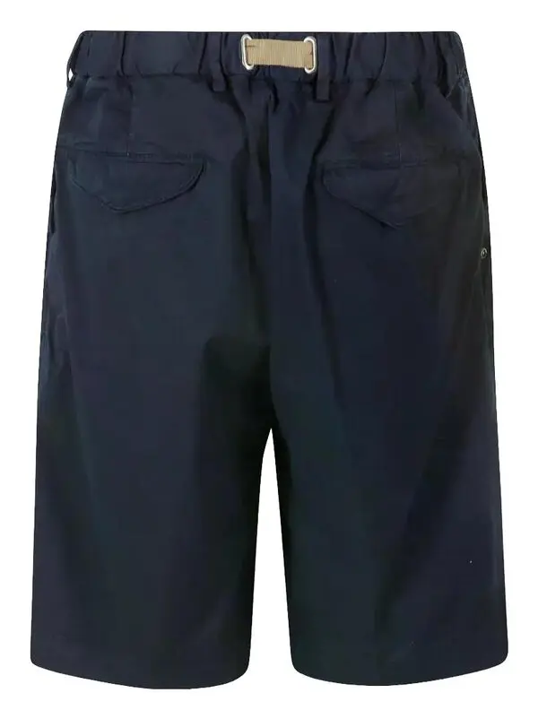 WHITE SAND Belted Pleated Shorts - Blue