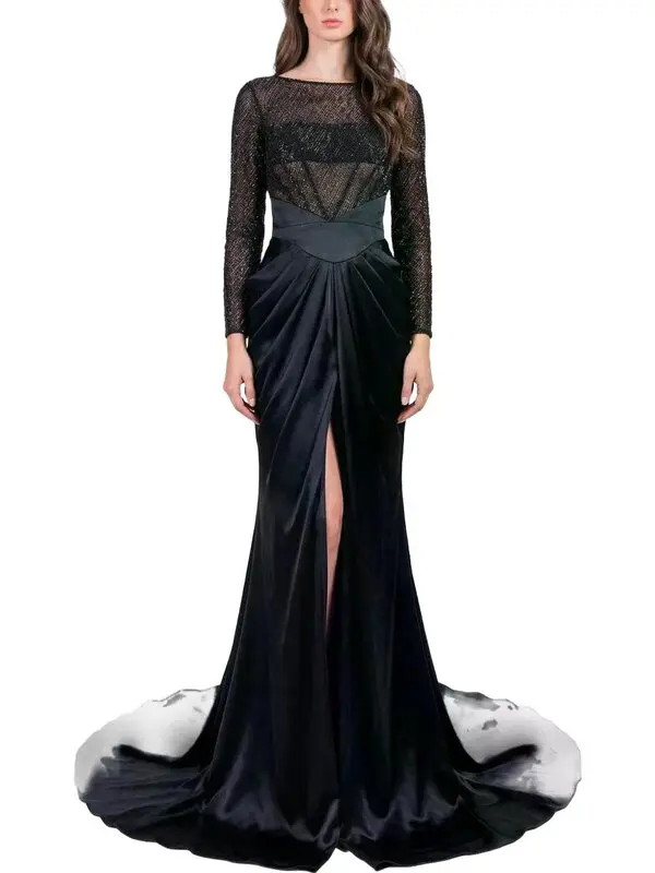 GATTINOLLI BY MARWAN Embroidered Mermaid Dress - Black