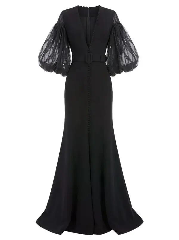GATTINOLLI BY MARWAN Gattinoli Marwan Sequin-embellished Gown Dress - Black
