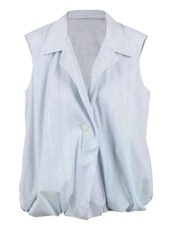 BALOSSA Kyma Striped Bubble-hem Top - Blue