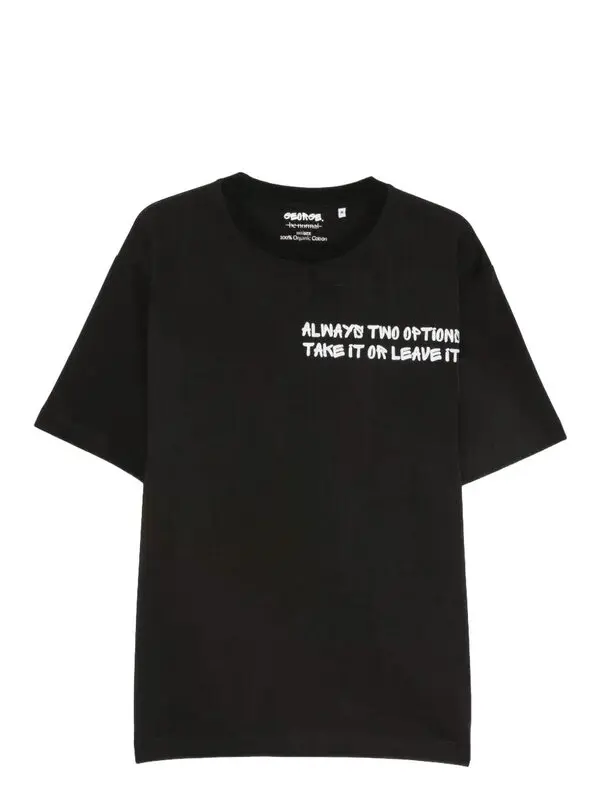 GEORGE. George Slogan And Barcode Print T-shirt - Black