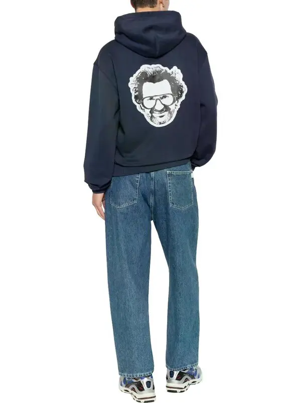 GEORGE. Graphic Print Hoodie - Blue