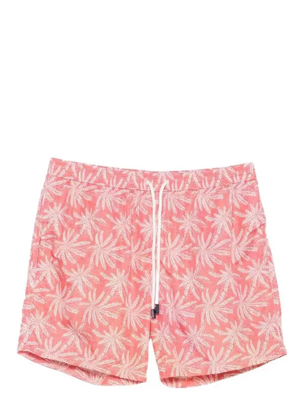 BARBA NAPOLI Palm Tree Print Swim Shorts - Orange
