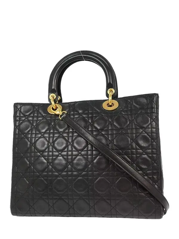 Dior Lady Cannage Tote Bag - Black