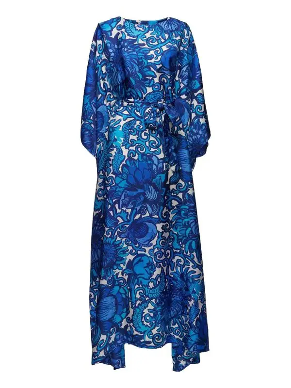 La DoubleJ Kaftan In Silk Twill - Blue