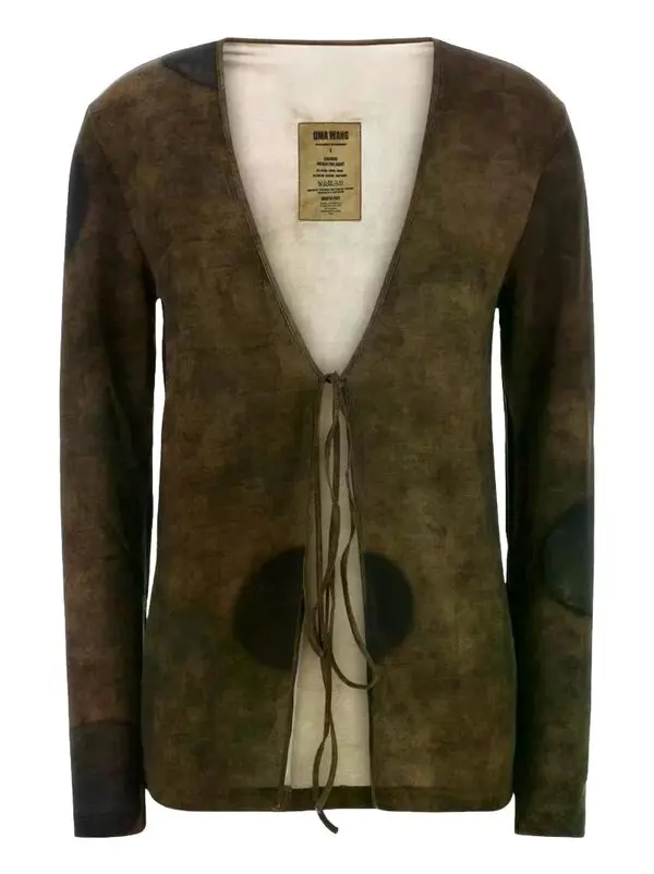 UMA WANG Printed Tie-fastening Cardigan - Brown