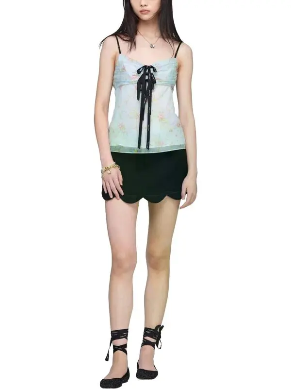 Marc Jacobs Blurred Floral Bow Top - Blue