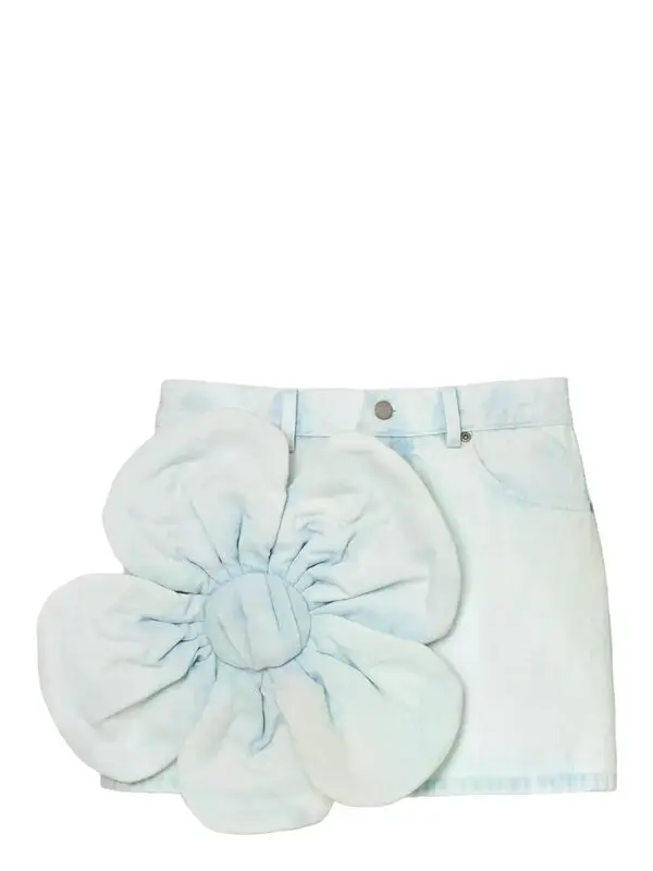 Marc Jacobs Daisy Appliqué Denim Skirt - Blue