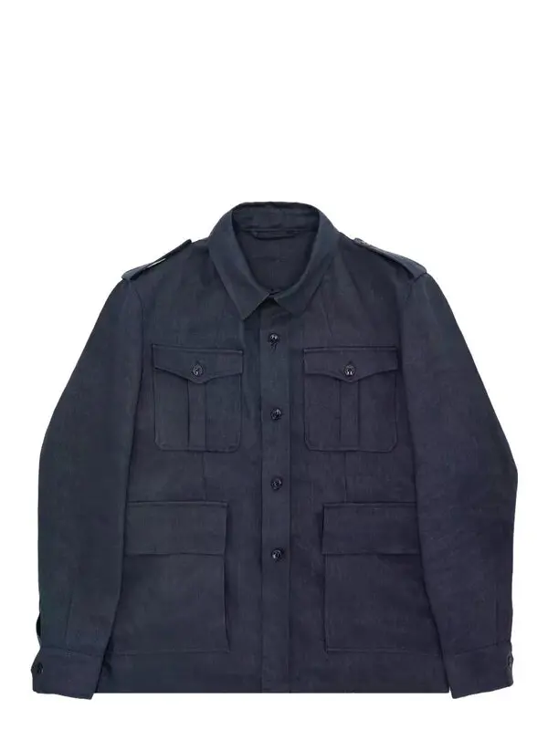 FORTELA Owen Linen Safari Shirt Jacket - Blue