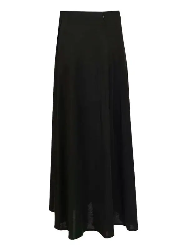 Max Mara Wool Pleated Skirt - Black