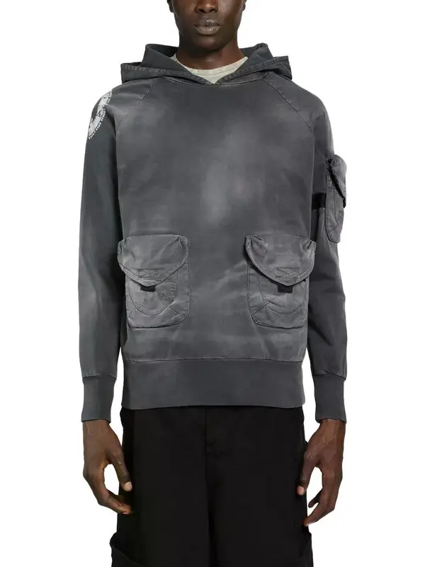 MASSIMO SABBADIN Washed Gabardine Hoodie - Grey