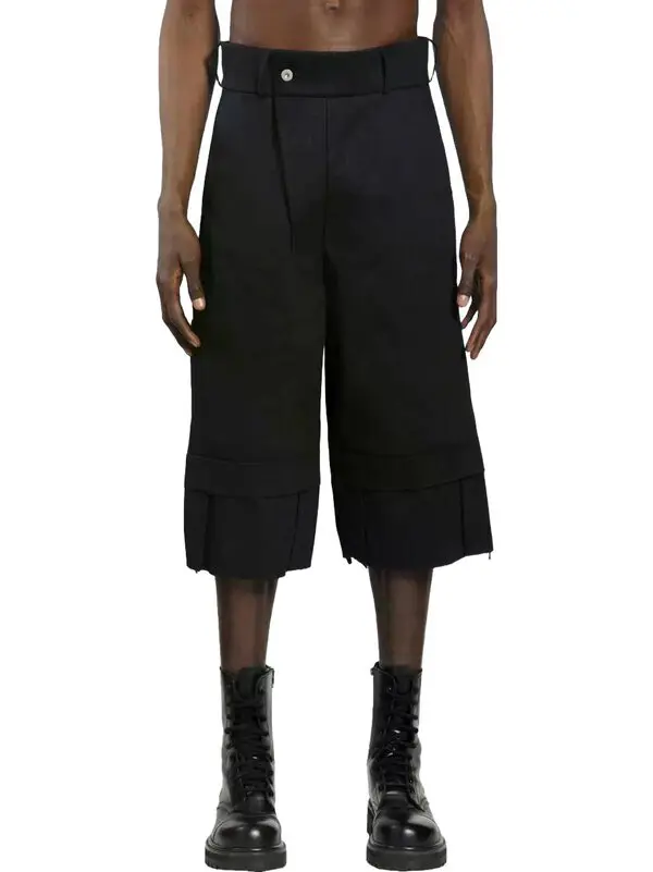 BRYAN JIMENEZ Bunker Pleated Detail Shorts - Black