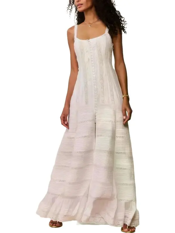 LoveShackFancy Calyx Maxi Dress - White