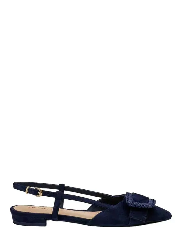 FRAU Buckle-detail Suede Slingback Pumps - Blue