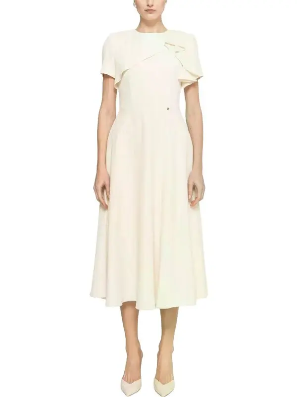 NISSA Ruffled A-line Dress - Neutrals