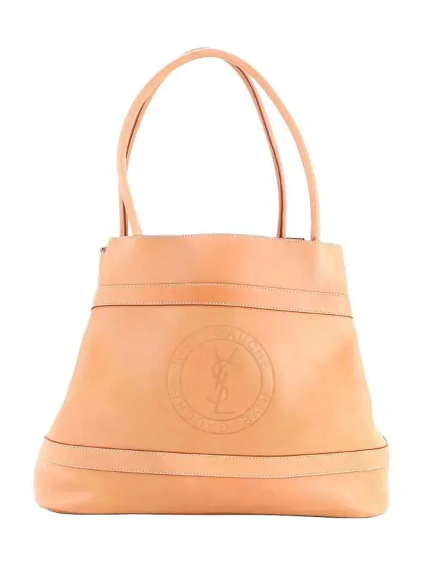 Saint Laurent Rive Gauche Leather Large Tote Bag - Neutrals