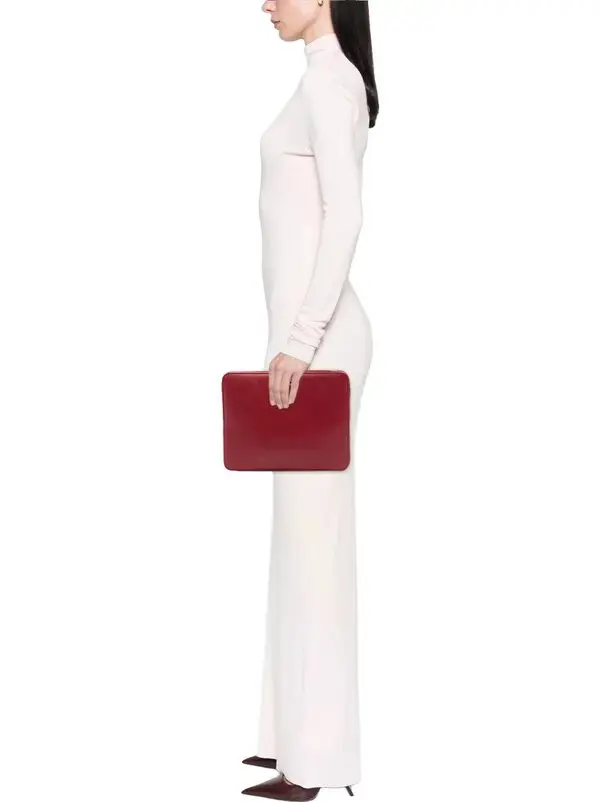 Prada Saffiano Leather Zip Around Ipad Case Clutch - Red
