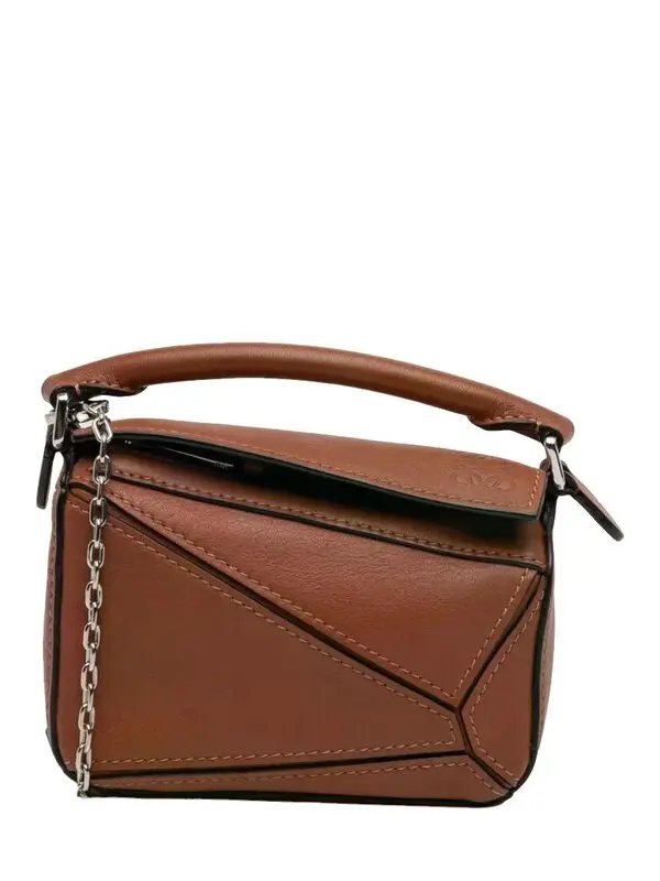 Loewe Nano Calfskin Puzzle Satchel - Brown