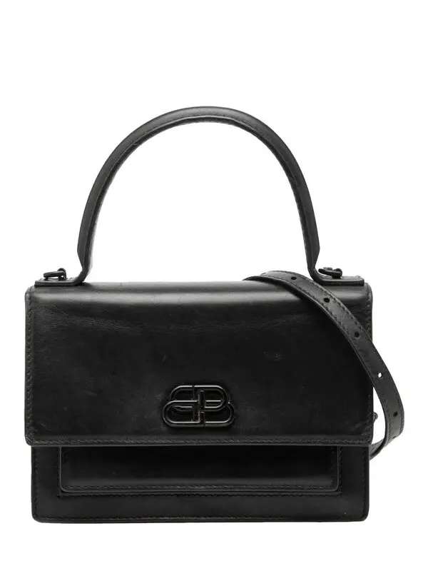 Balenciaga Leather Sharp Top Handle Bag Xs Satchel - Black