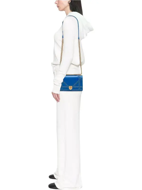Dior Lambskin Diorama Flap Crossbody Bag - Blue