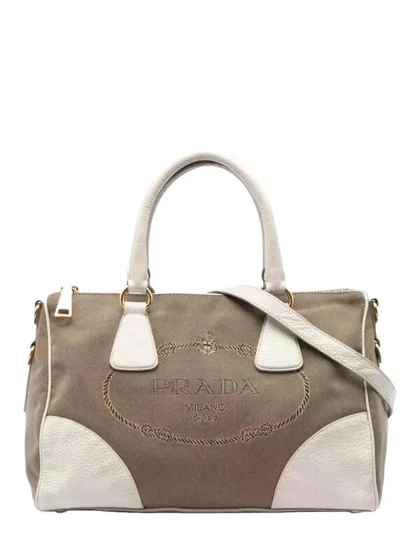 Prada Canapa Logo Satchel - Brown