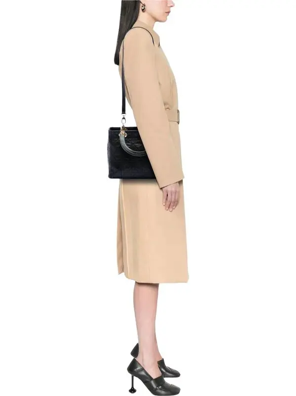 Dior Medium Lady Cannage Lambskin Satchel - Black