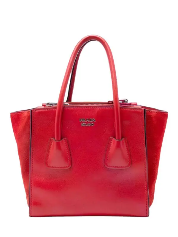 Prada Glace Calf Twin Pocket Satchel - Red