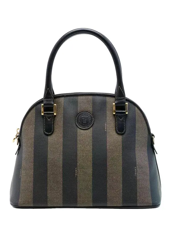 Fendi Pequin Coated Canvas Dome Satchel - Brown