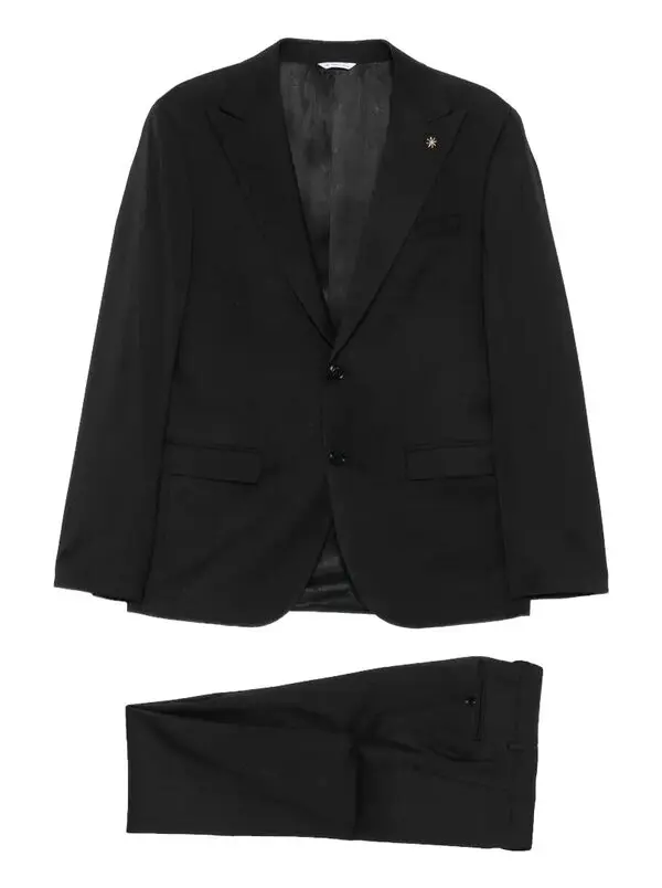 MANUEL RITZ Single-breasted Peak-lapels Suit - Black