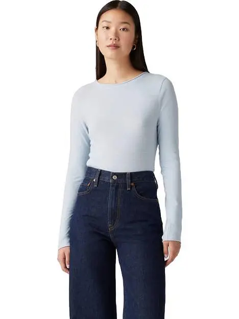 LEVI'S Lightweight Slub Boatneck Long Sleeve Top - Niagara Mist