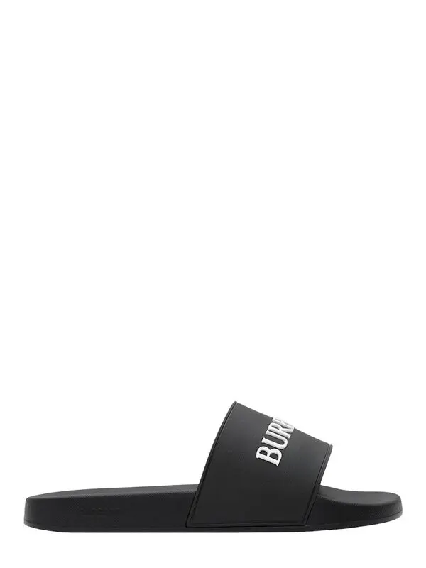 Burberry Furley Logo Slides - Black/white