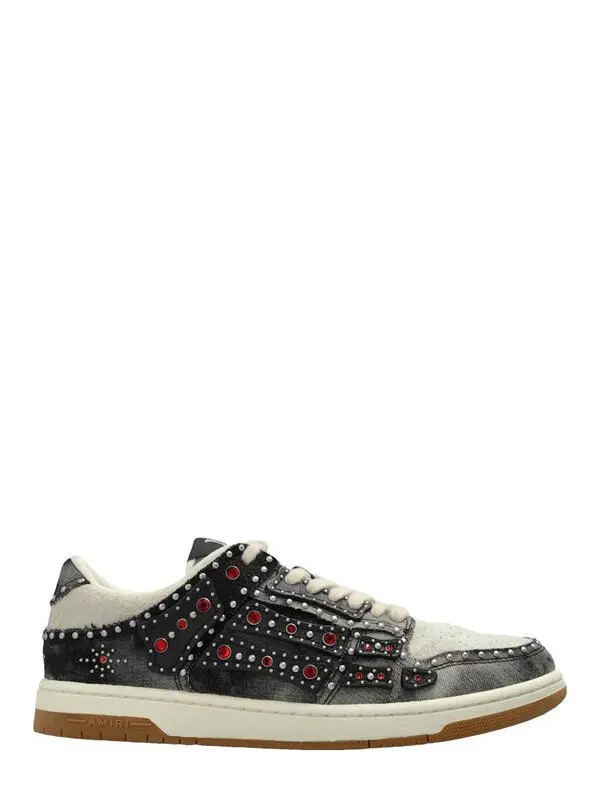 Amiri Skel Top Low Studded Sneakers - Black