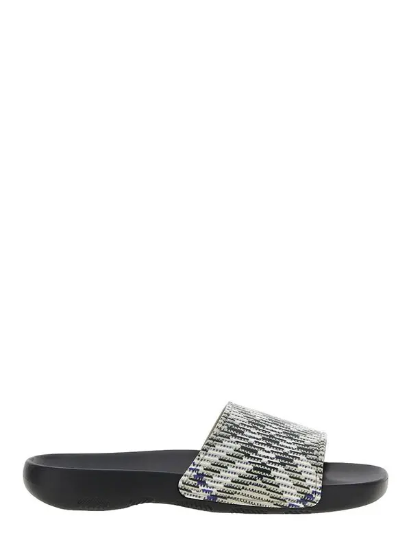 Burberry Printed Rubber Slides - Sand Ip Check