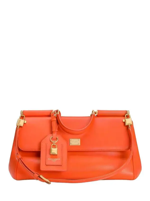 Dolce & Gabbana Medium My Sicily Handbag In Plongé Lux Calfskin - Orange