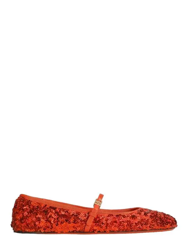 Dolce & Gabbana Sequin Ballerina Flats - Red