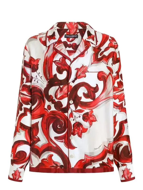Dolce & Gabbana Majolica-print Vanity Twill Shirt - Red