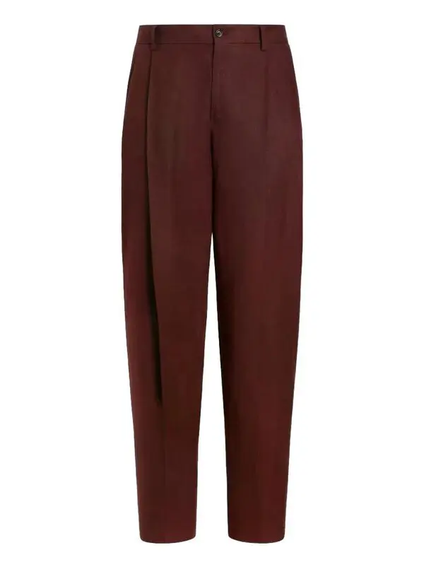 Dolce & Gabbana Linen Canvas Trousers - Red