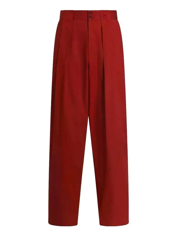 Dolce & Gabbana Stretch Cotton Gabardine Trousers - Red