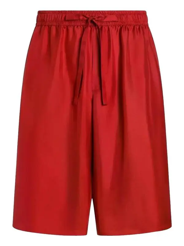 Dolce & Gabbana Vanity Silk Twill Bermuda Shorts - Red
