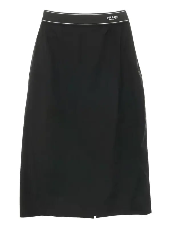 Prada 2000s Logo Waistband Skirt - Black