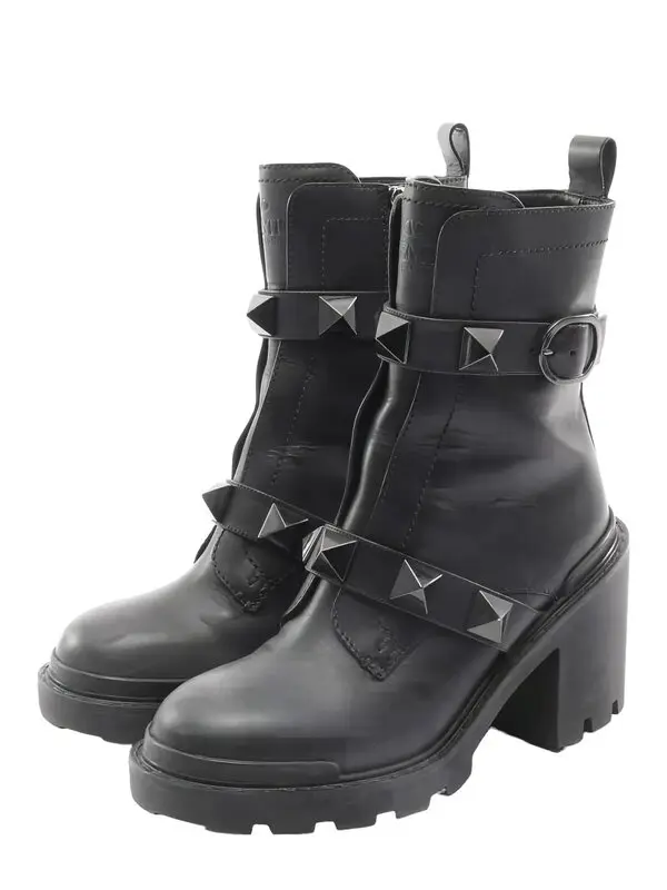 Valentino Garavani 2000s Rockstud Leather Boots - Black