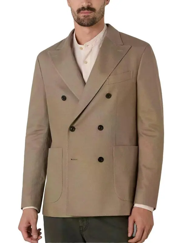Boglioli Double-breasted Wool Blazer - Neutrals
