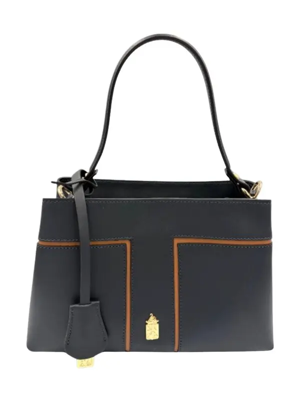 FRANCHETTI BOND Italian Leather Satchel - Blue