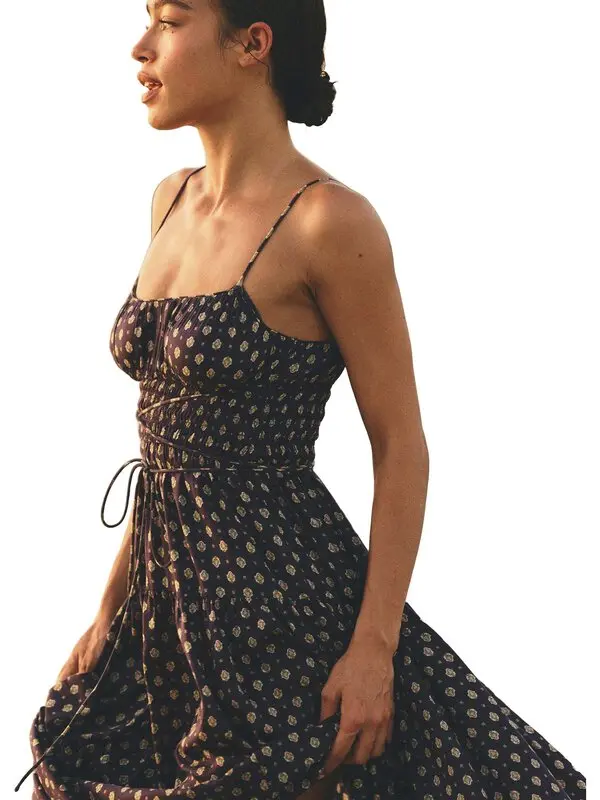 DÔEN Safia Maxi Dress In Cadiz Foulard - Navy Cadiz Foulard
