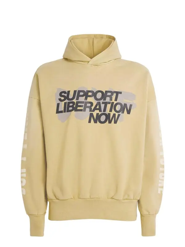 Fear Of God X Dsyf Collaboration Hoodie With Graphic Prints - Beige