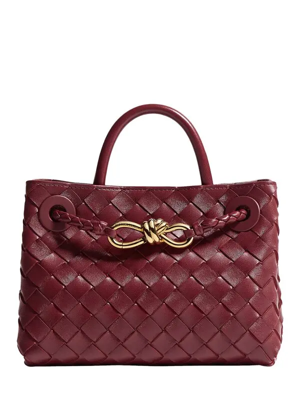Bottega Veneta Mini Leather Andiamo Top-handle Bag - Red