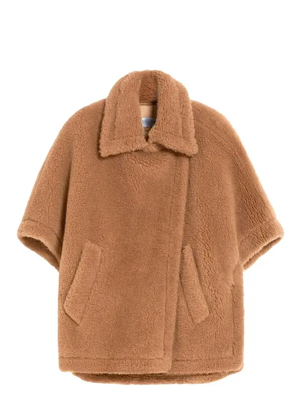 Max Mara Camel Wool-silk Tebe Cape - Beige